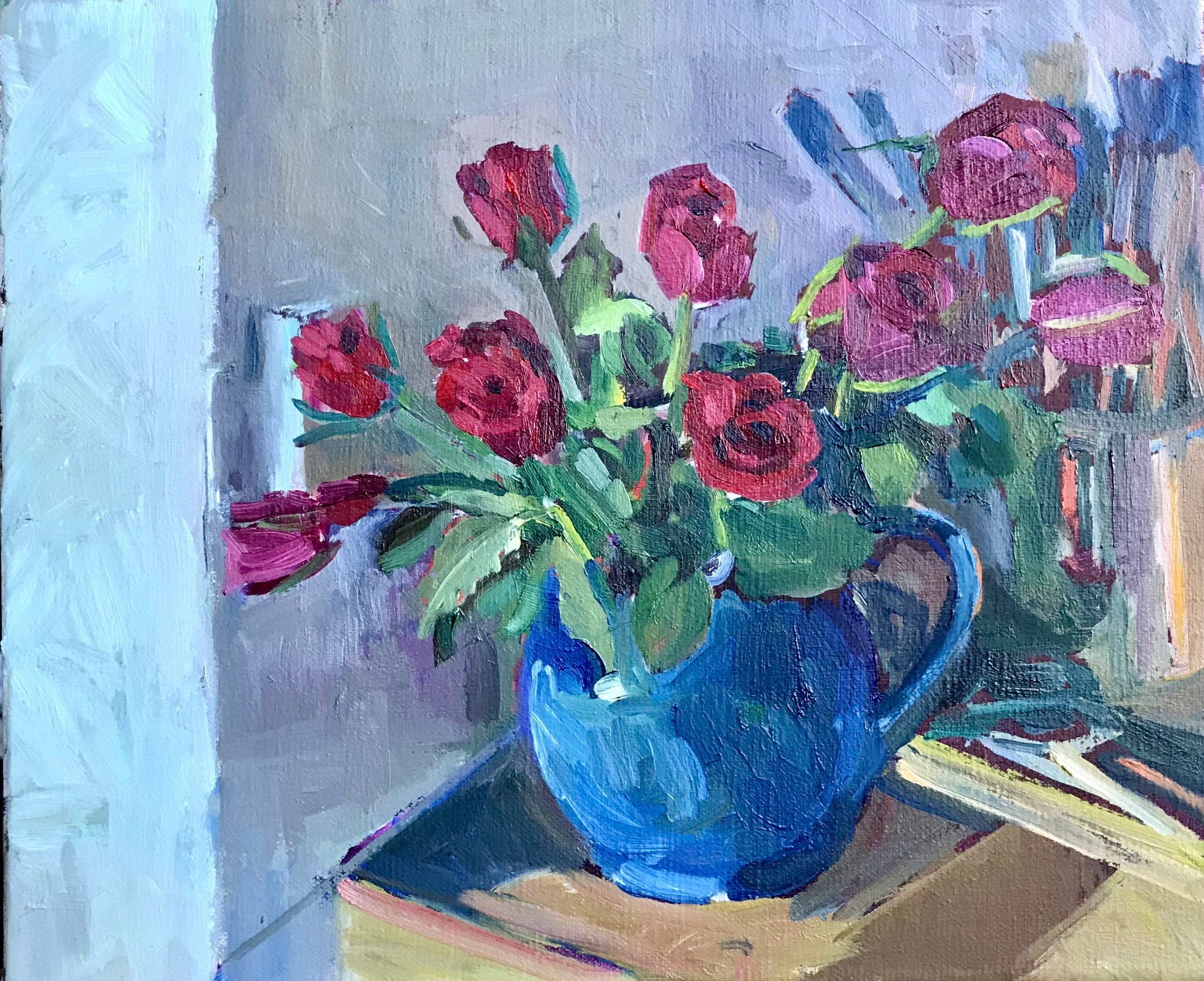 Roses and BlueJug – Kate Preston Art